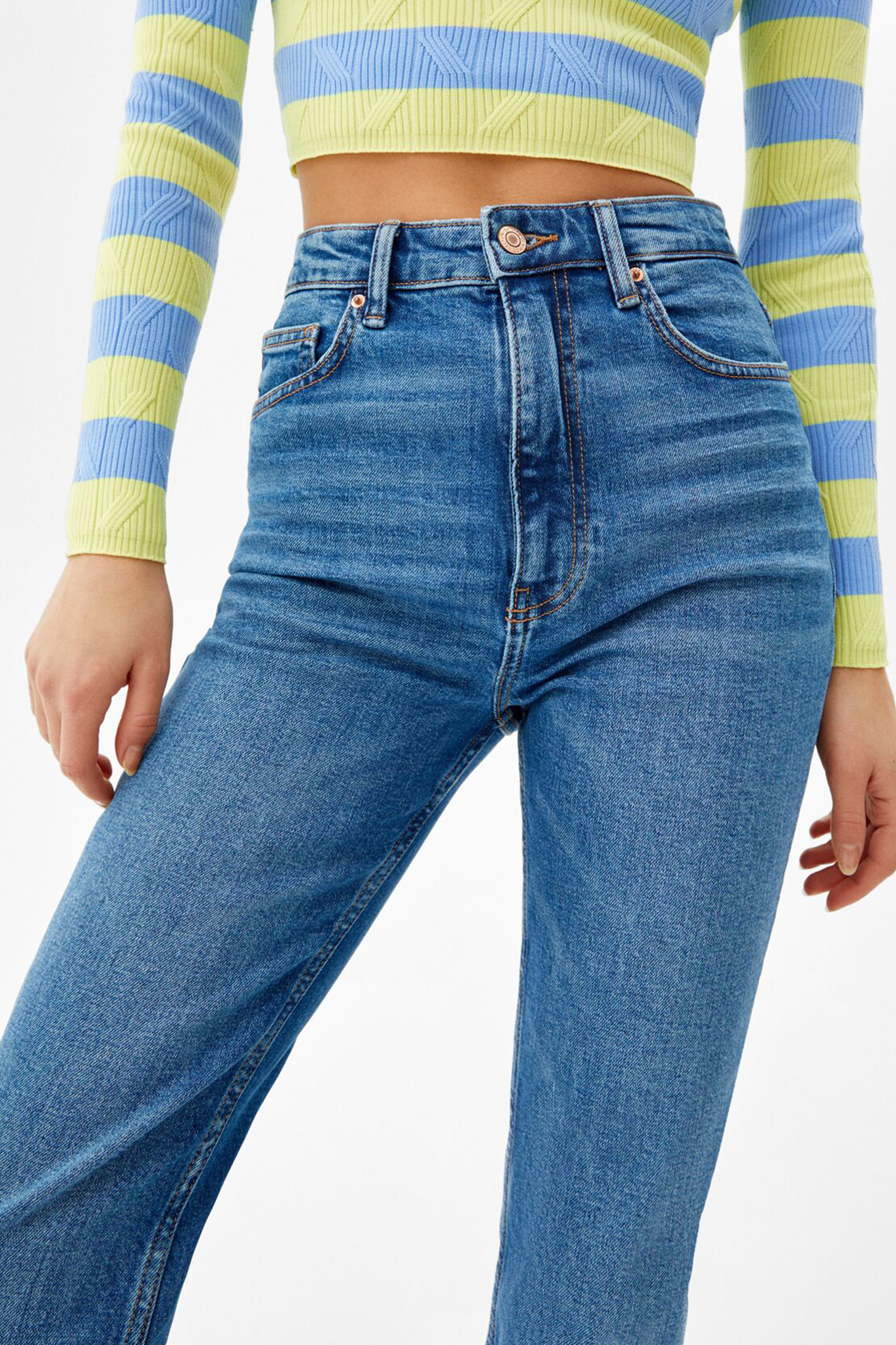 High-Rise Comfort Slim-Fit Straight-Fit Jeans – Evoke